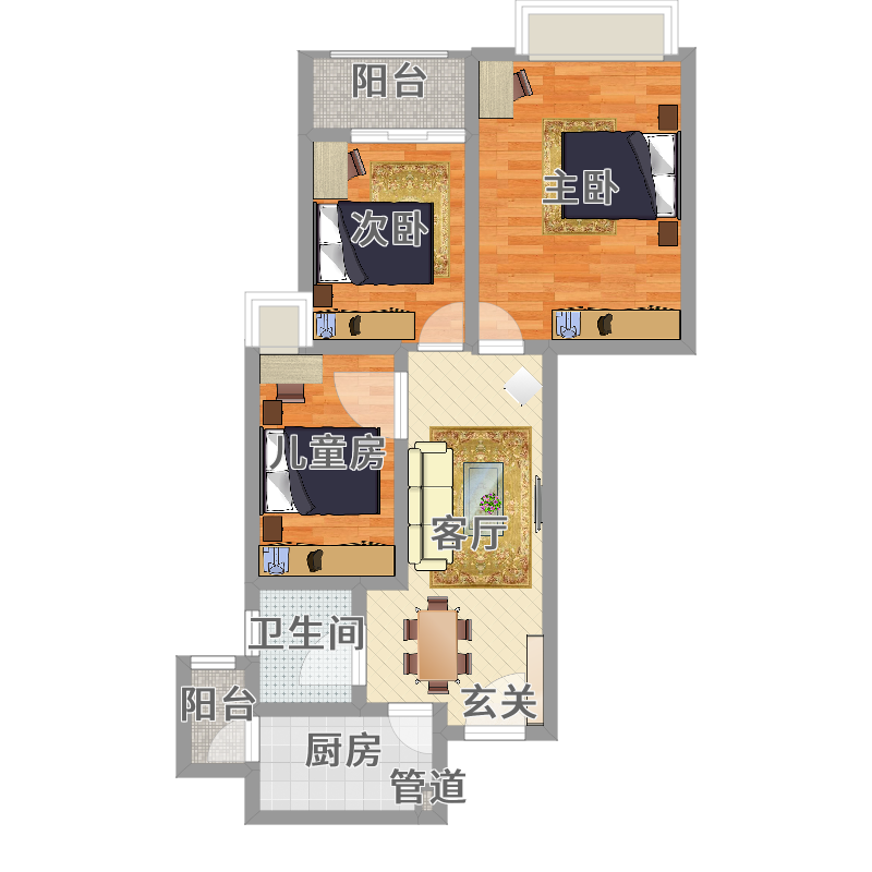 两室改三室 - 酷家乐